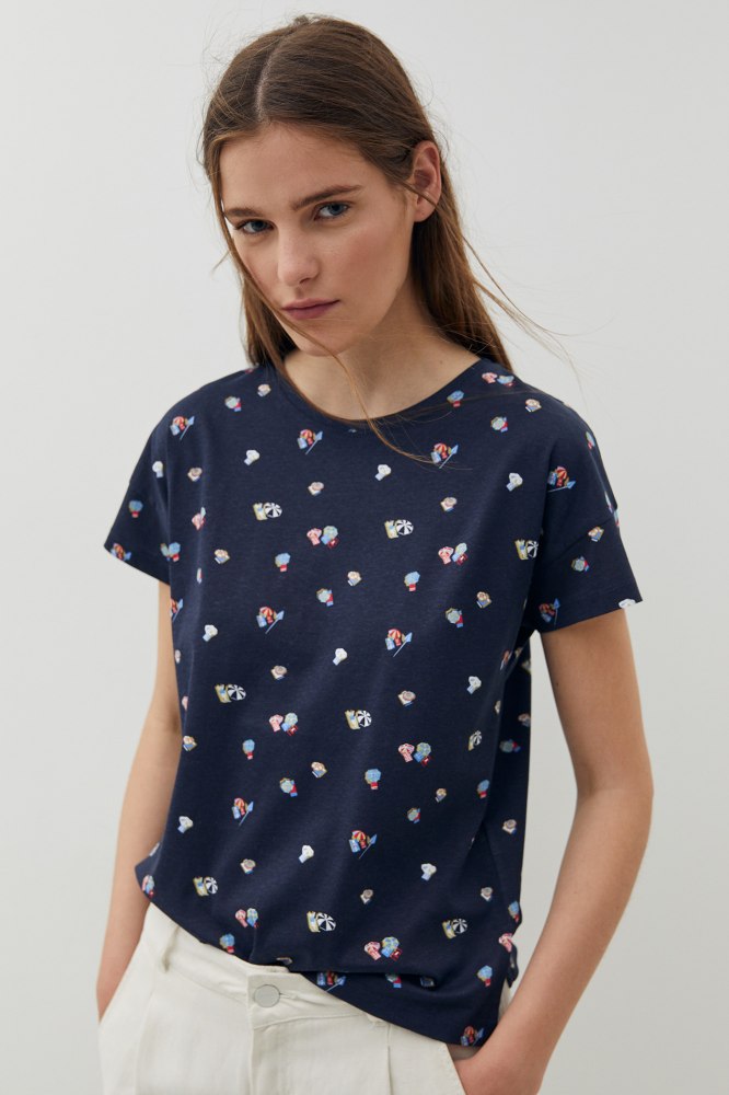 Camiseta básica estampada - Casual | Camisetas