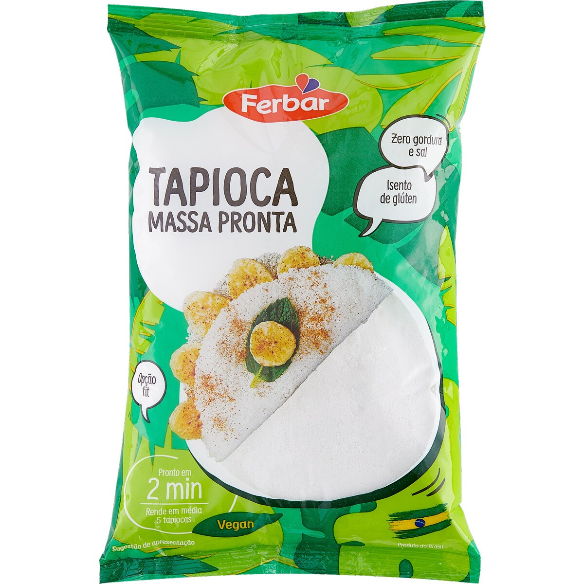 Tapioca Mass Pronta Vegan Zero Gordura e Sal sem Glúten embalagem 500 g ...