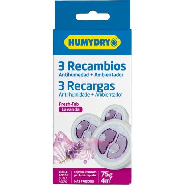 Anti-Humidade Mini de Lavanda Recarga Pack 3 75 g · Humydry ...