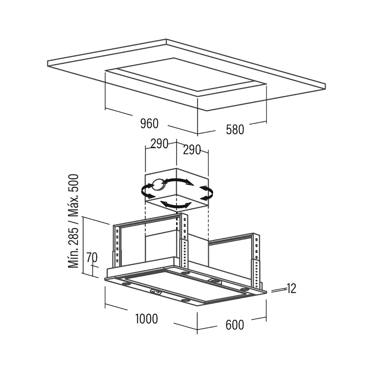 Campana isla Cata 4 niveles de extracción - 1000 GWH