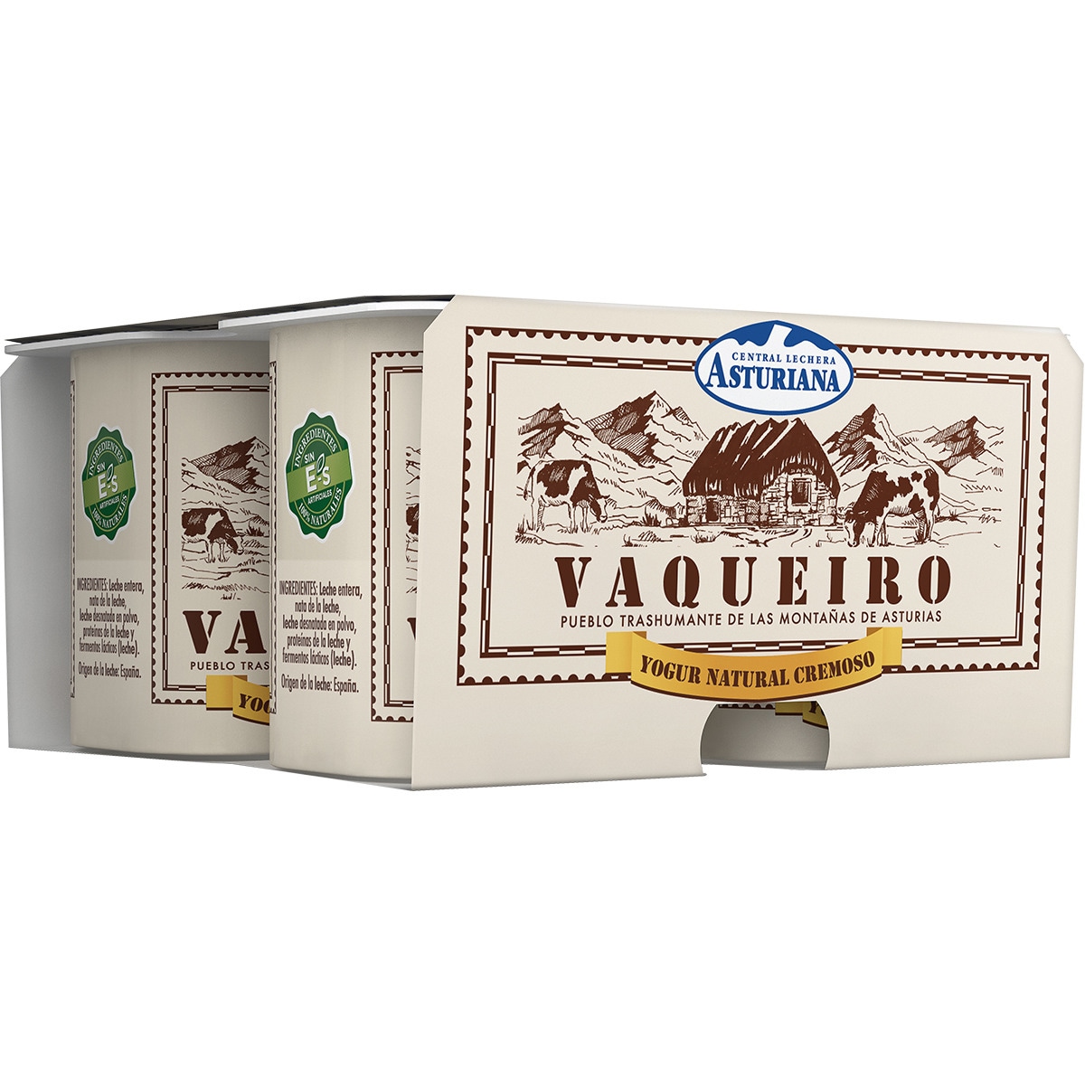 Comprar Vaqueiro yogur natural cremoso pack 4 unidades 125 g ...