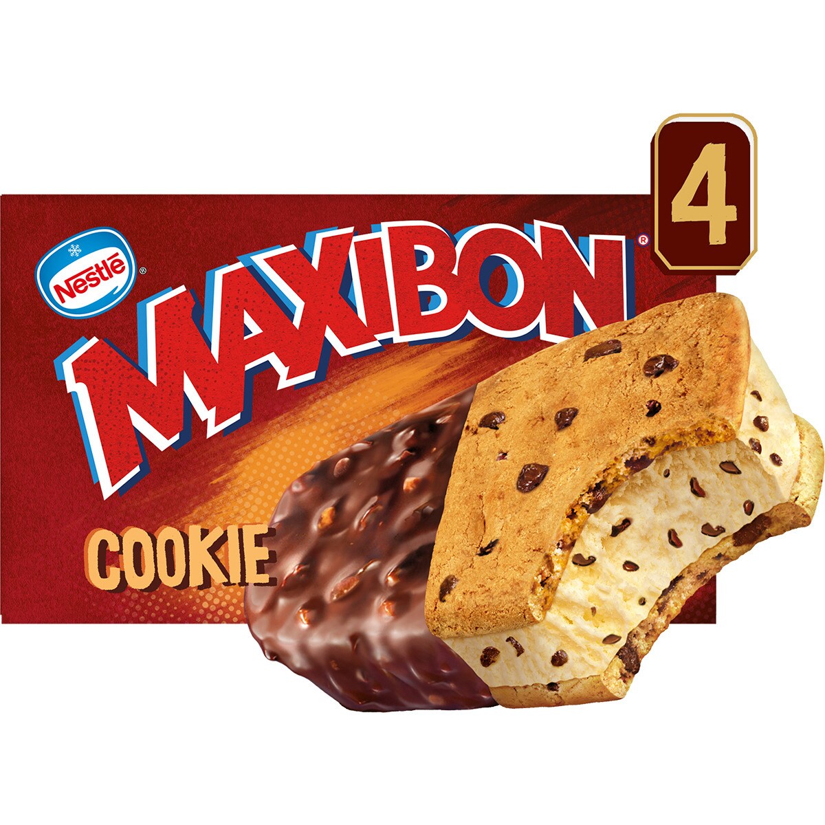 Cookie sándwich de galleta con helado de vainilla y trocitos de ...