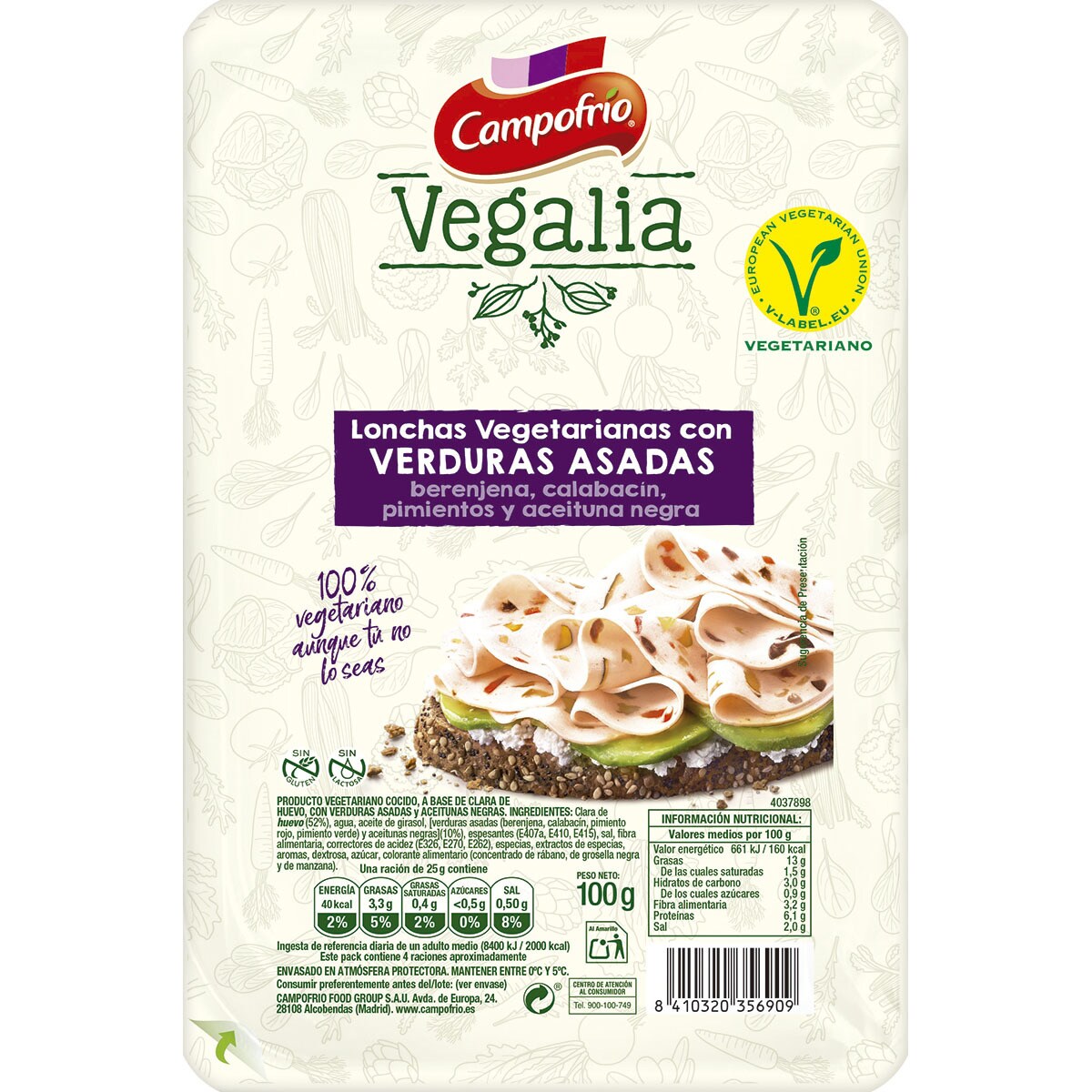Comprar Vegalia lonchas vegetarianas con veduras asadas envase 100 g ...