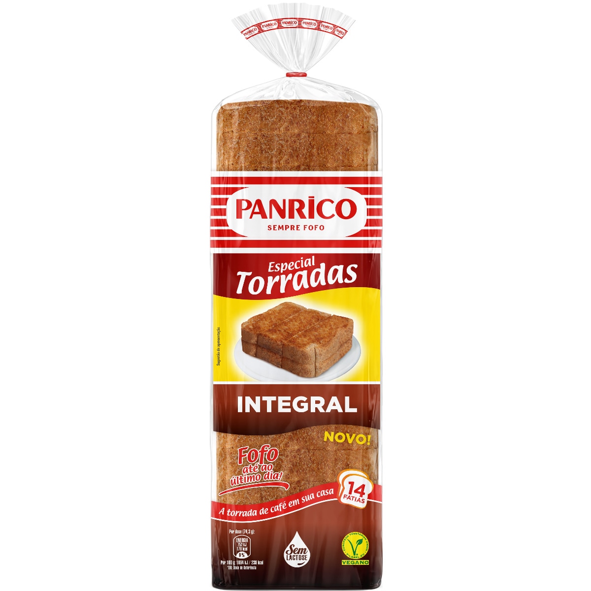 Pão de Forma Integral Especial Torradas Vegan sem Lactose embalagem 520 ...