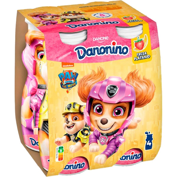 Buy Bebedino banana and strawberry flavoured petite drinkable yogurt 4 ...