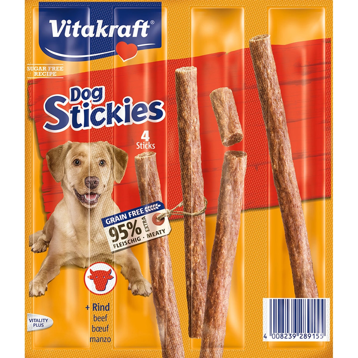 Stickies snacks en stick para perros con buey container 44 g ...