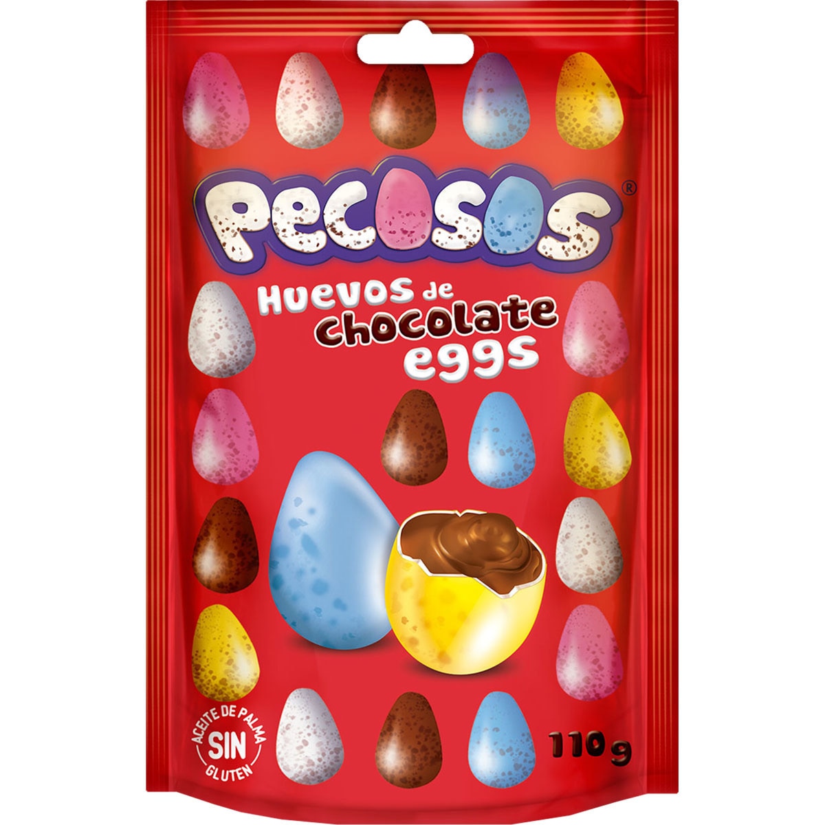 Pecosos huevos de chocolate sin gluten y sin aceite de palma bolsa 110 ...
