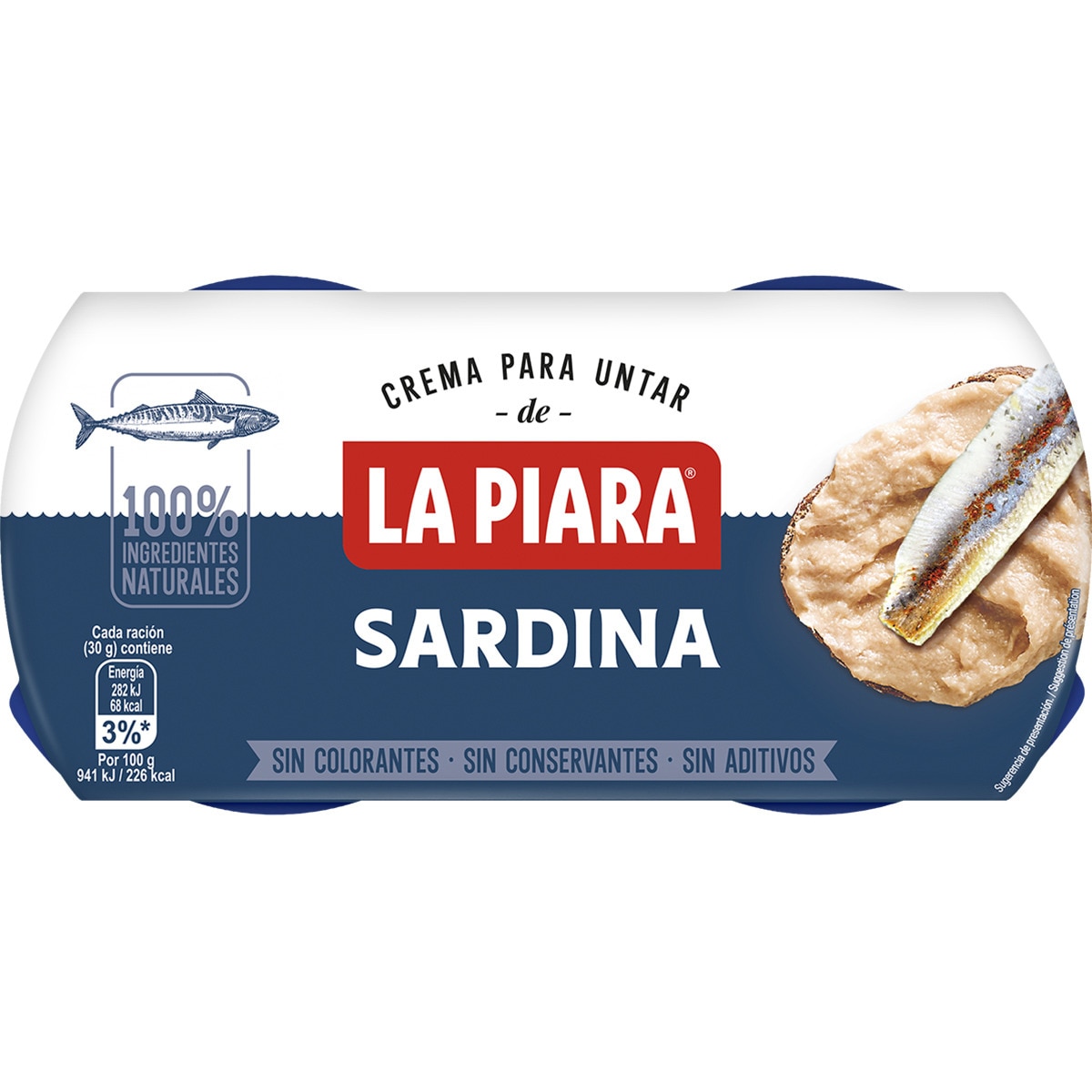 Comprar Paté crema de sardinas pack 2 lata 75 g · LA PIARA ...