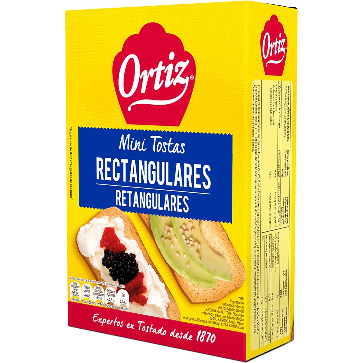 mini tostas rectangulares estuche 100 g · ORTIZ · Supermercado El Corte ...