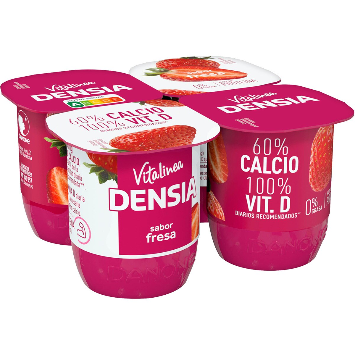 Comprar Sabor fresa desnatado 0% m.g. con calcio sin gluten pack 4 ...