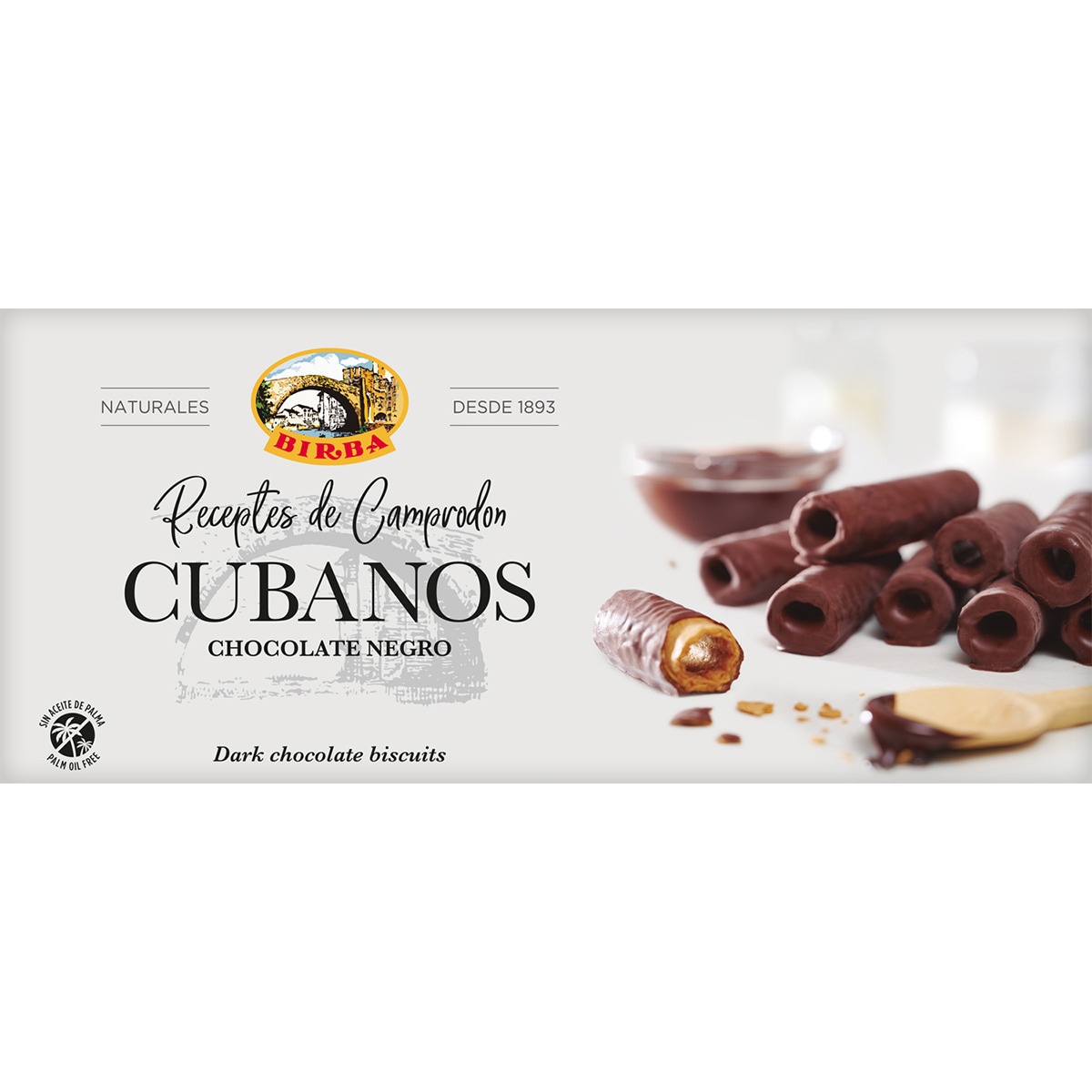 Cubanos rollitos de galleta recubiertos de chocolate negro sin aceite ...