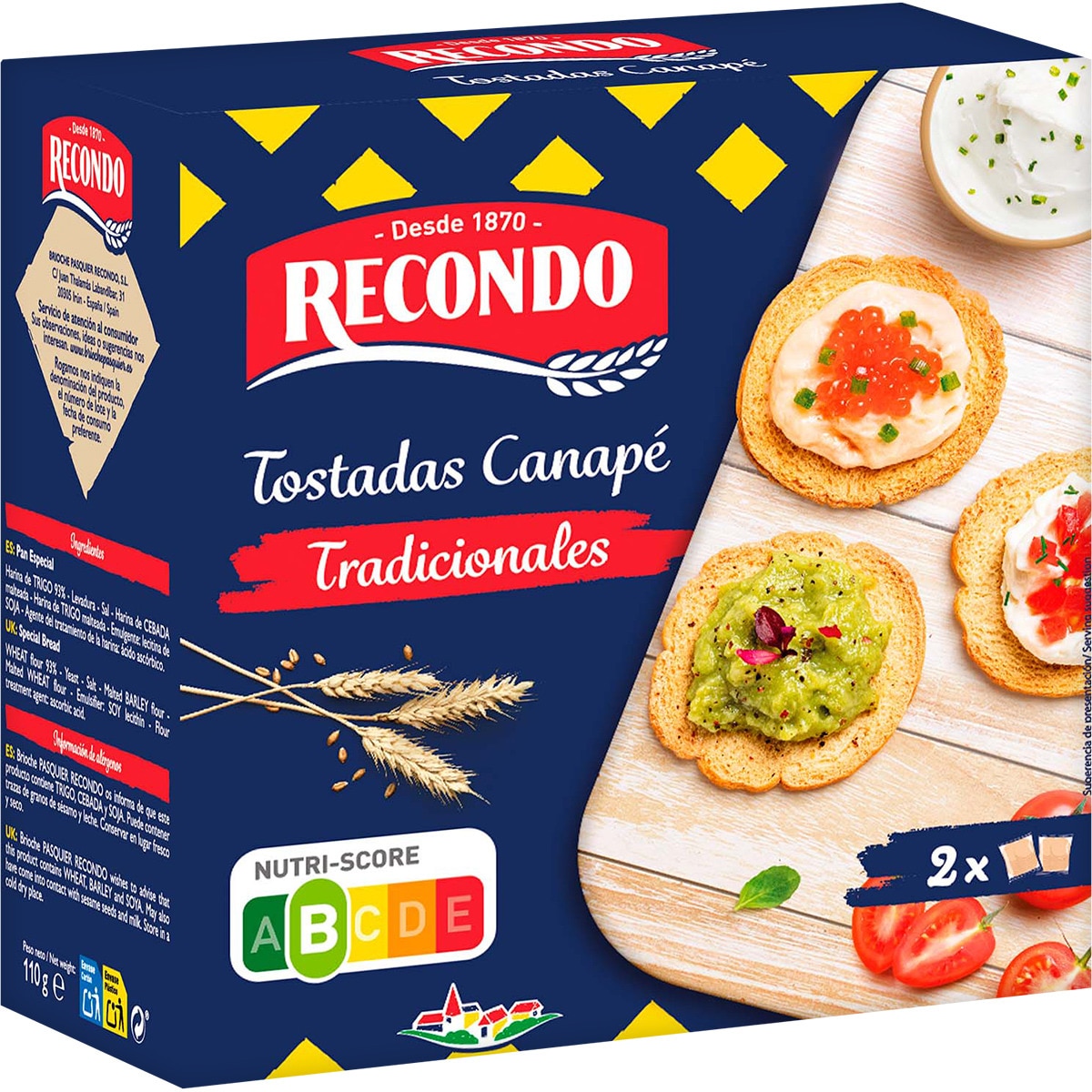 Comprar Tostadas para canapé tradicionales estuche 110 g · RECONDO ...