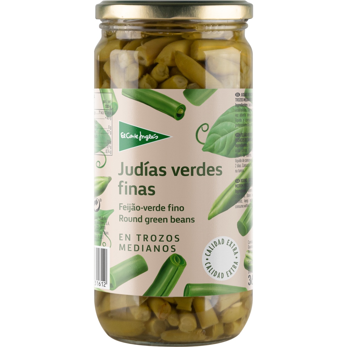 judias verdes finas extra cortadas en trozos medianos frasco 360 g neto ...