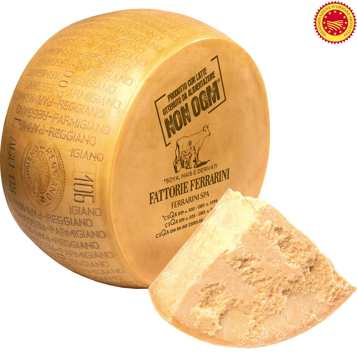 Semi-skimmed hard Italian cheese PDO Parmigiano Reggiano made with ...