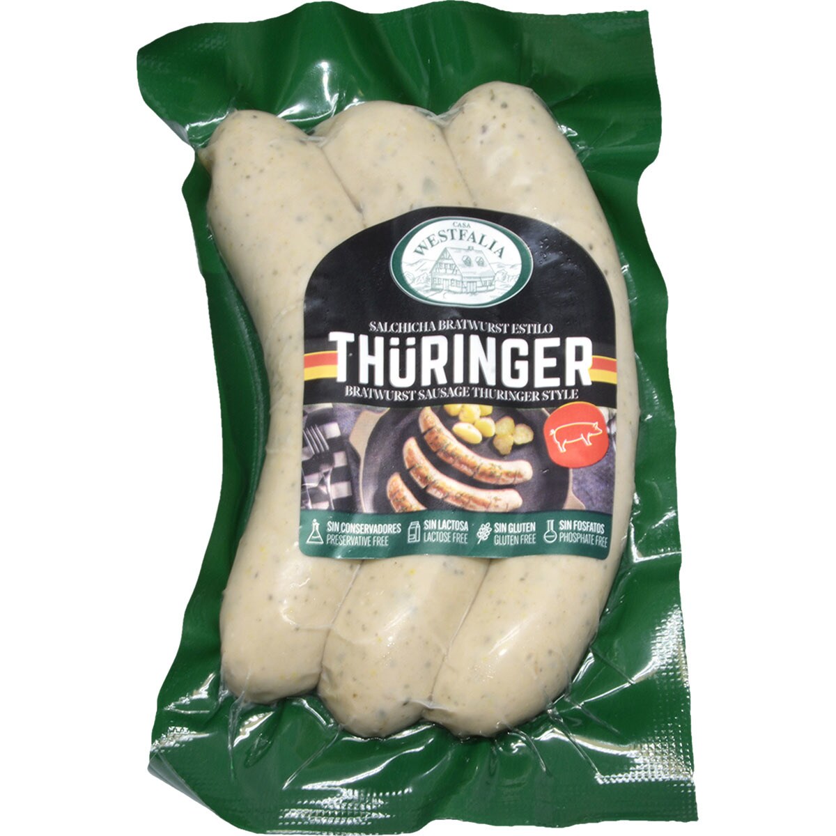 Buy Thüringer Bratwurst cooked sausages in natural casings 3-pack ...