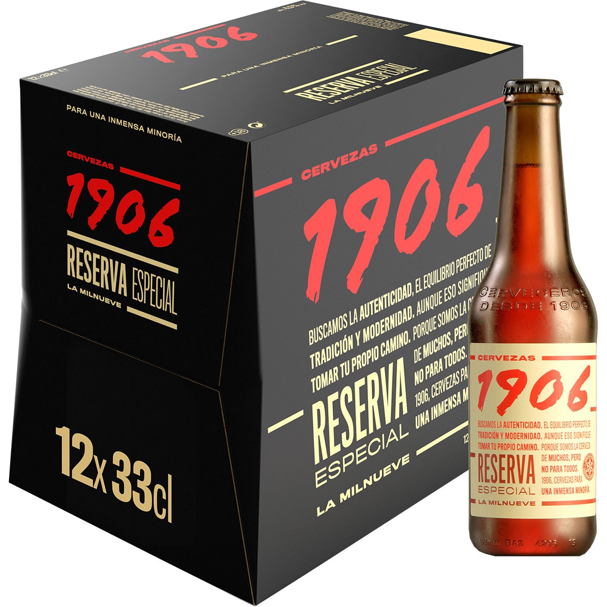 Comprar Cerveza rubia Reserva Especial pack 12 botellas 33 cl · 1906 ...