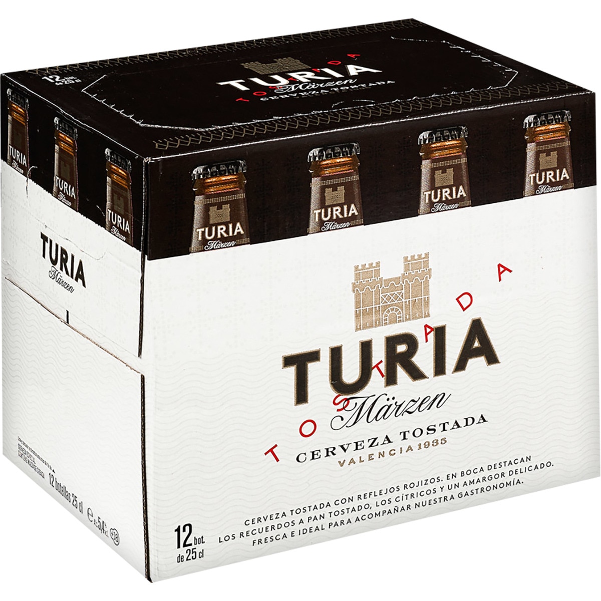 Cerveza tostada de Valencia tipo Märzen pack 12 botellas 25 cl · TURIA ...