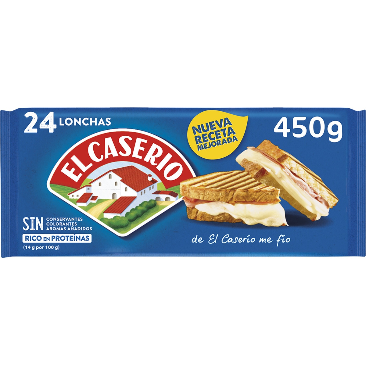 Processed cheese slices 24 slices container 450 g · EL CASERIO ...