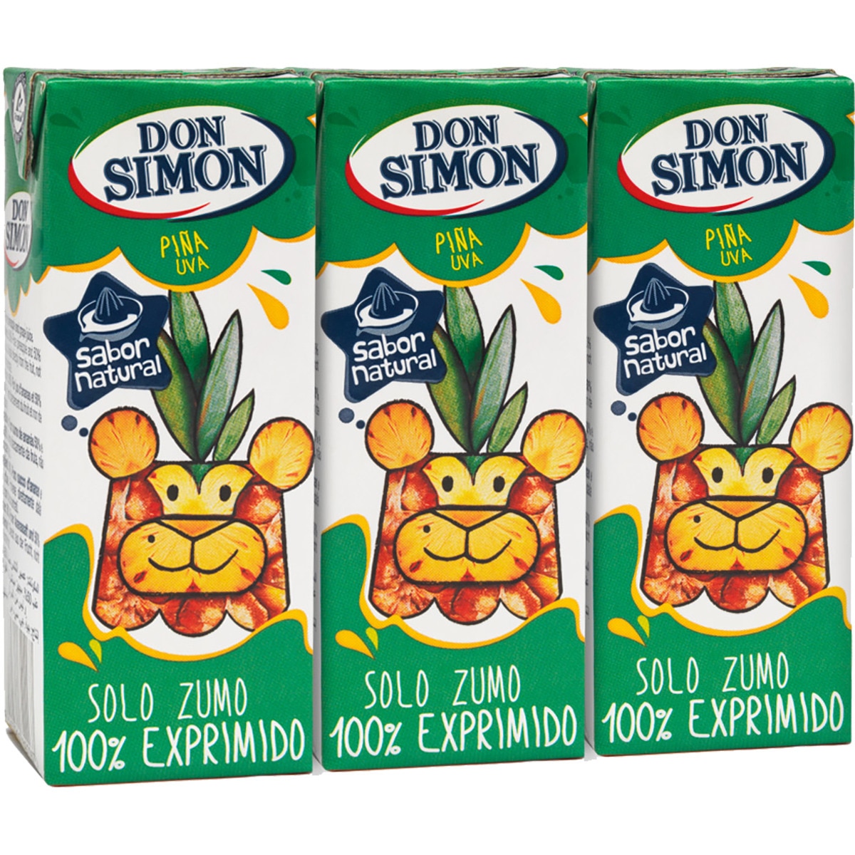 zumo de piña y uva 100% exprimido pack 3 briks 200 ml · DON SIMON ...