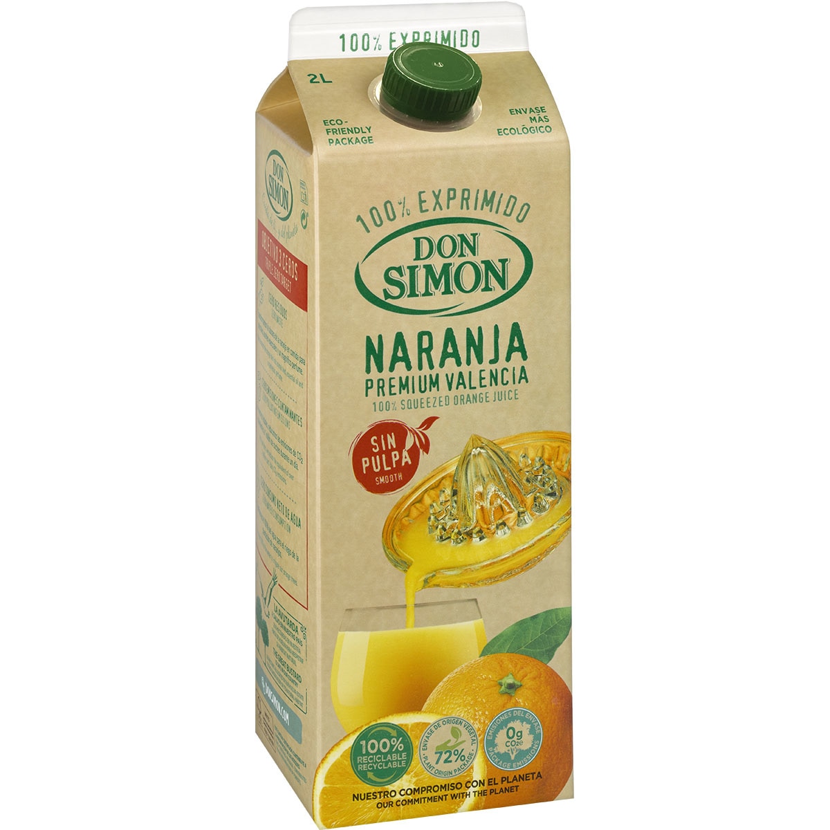 Zumo de naranja 100% exprimido sin pulpa brik 2 l · DON SIMON · Supermercado El Corte Inglés El ...