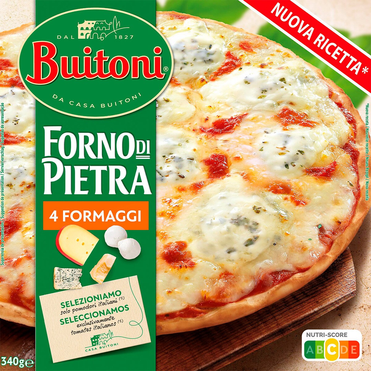 4 cheeses pizza with emmental mozzarella gorgonzola and mature cheese ...