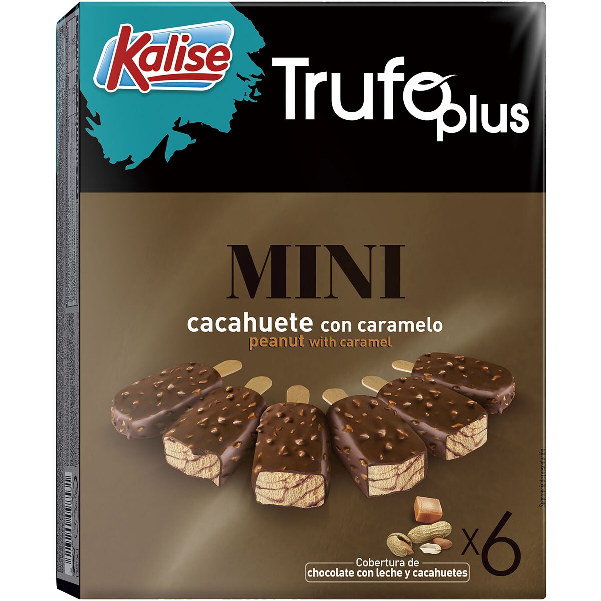 Tartufo Plus Mini-Eis aus Erdnuss mit Karamell 6 Stück, glutenfrei ...