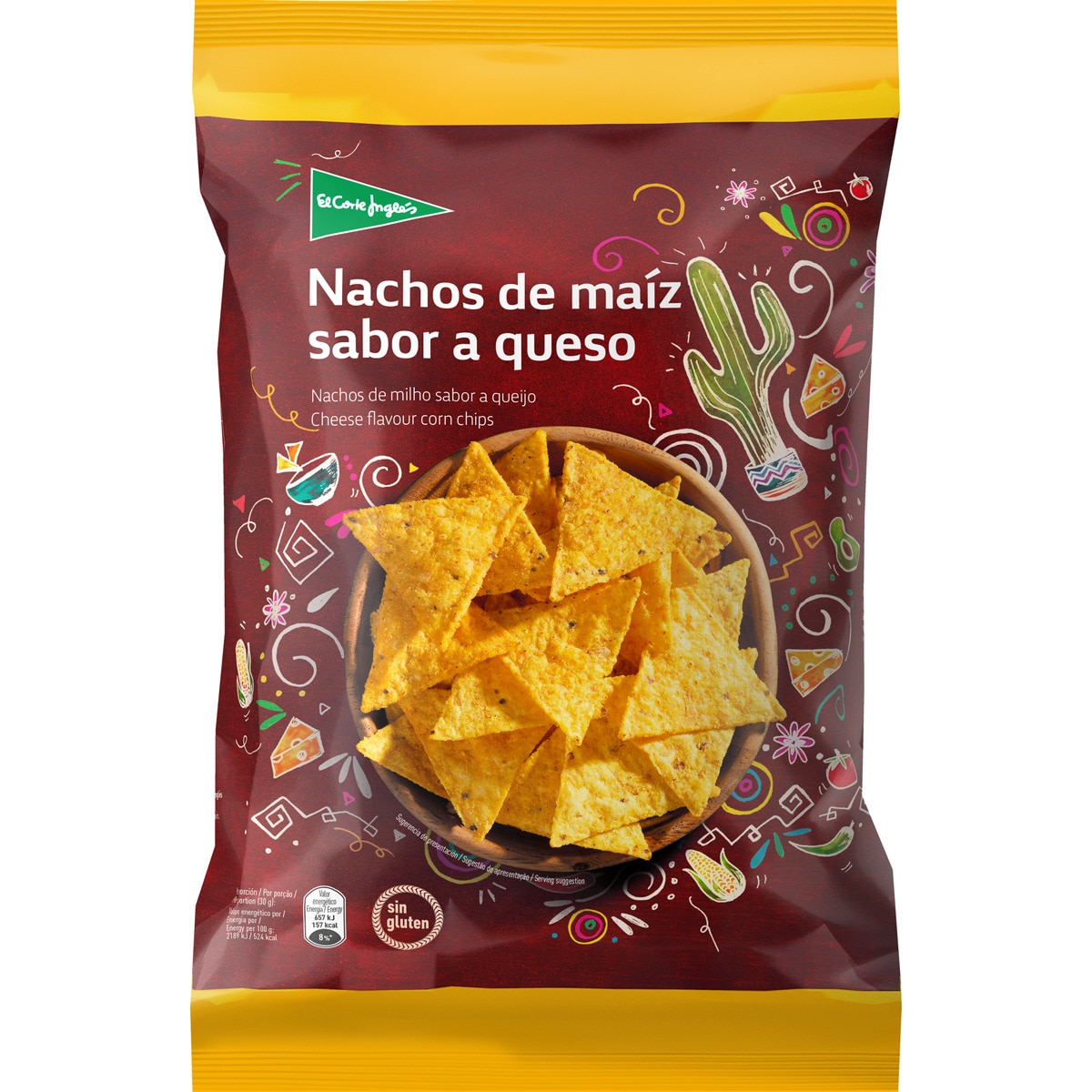 Comprar Nachos de maíz sabor queso sin gluten bolsa 200 g · EL CORTE INGLES · Supermercado ...