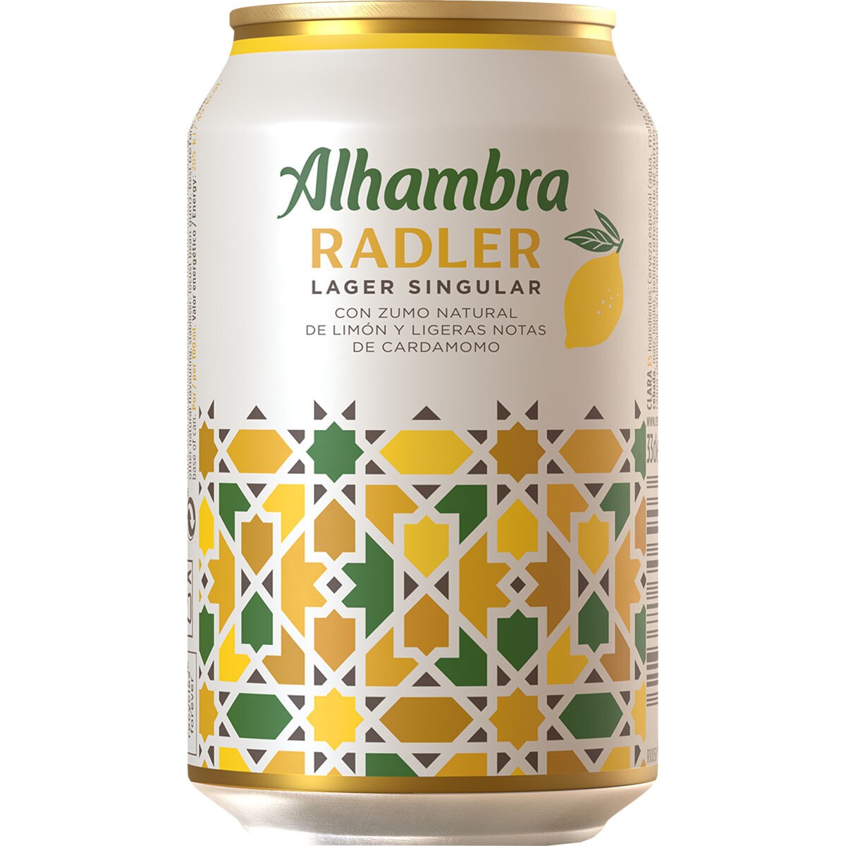 Buy Radler lager with natural lemon juice tin 33 cl · ALHAMBRA LAGER ...
