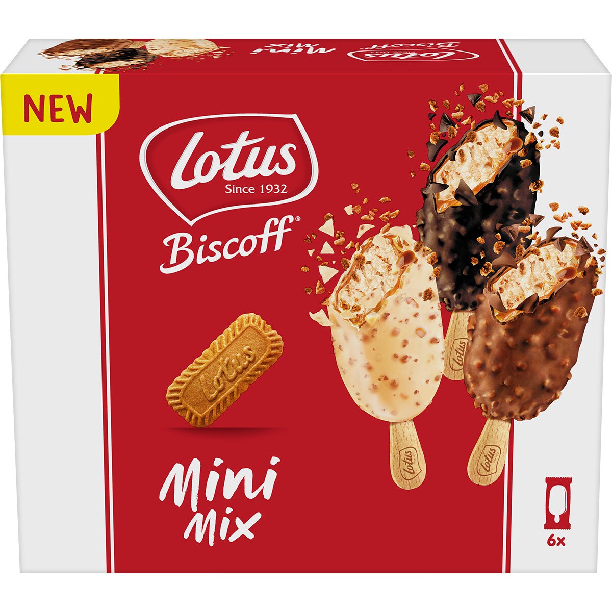 Biscoff mini ice cream chocolate bonbon mix 6-pack box 360 ml · LOTUS ...