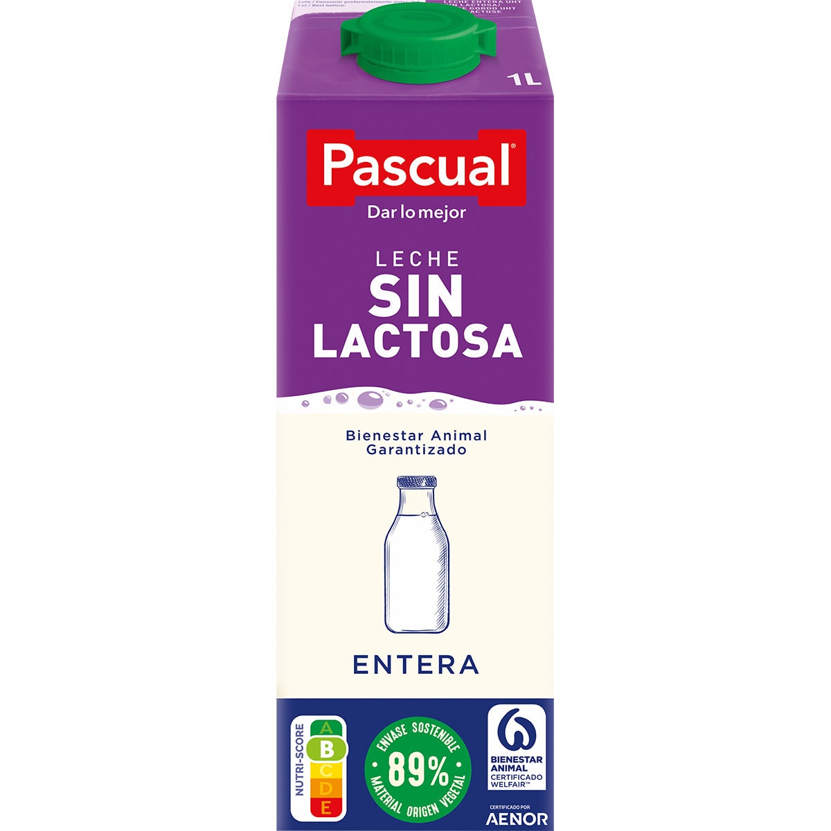 Lactose-free whole milk carton 1 l · PASCUAL · Supermercado El Corte Inglés
