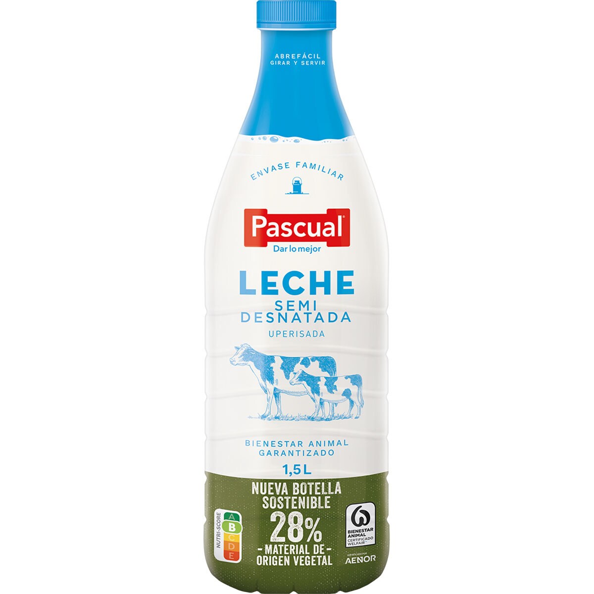 Semi-skimmed UHT milk bottle 1,5 l · PASCUAL · Supermercado El Corte Inglés