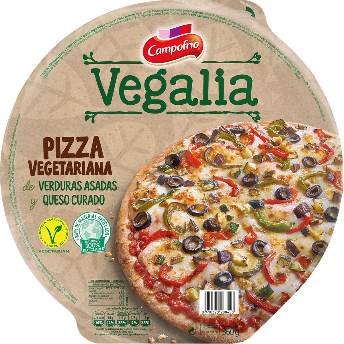 Vegalia vegetarian pizza with roasted vegetables and mature cheese ...