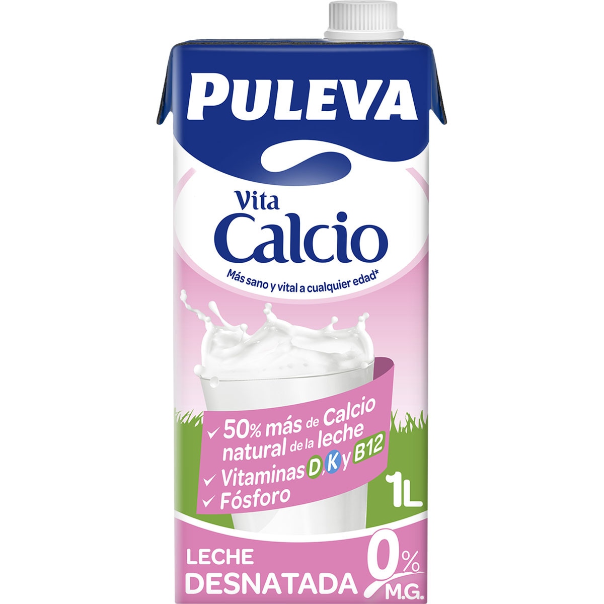 Calcium-enriched skimmed milk carton 1 l · PULEVA · Supermercado El ...