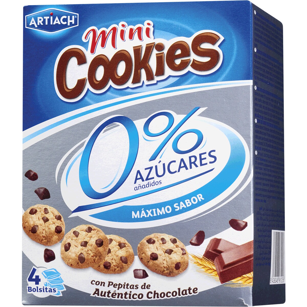 Mini Cookies com Pepitas de Chocolate 0% Açúcares embalagem 120 g ...