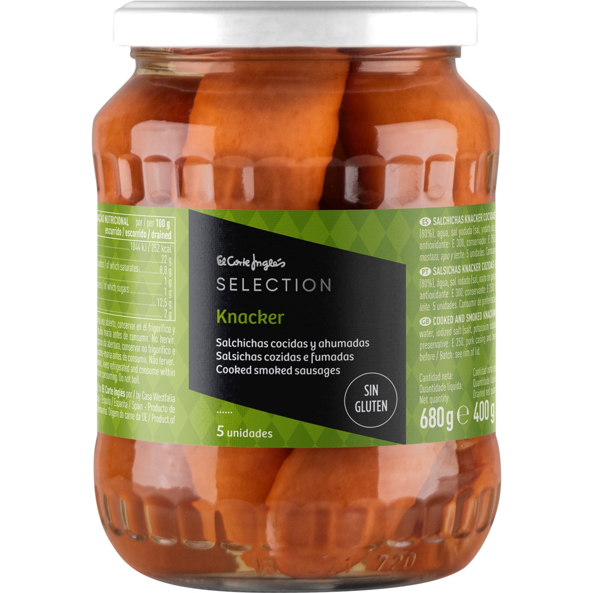 Knacker sausages 5-pack gluten-free flask 400 drained weight g · EL ...