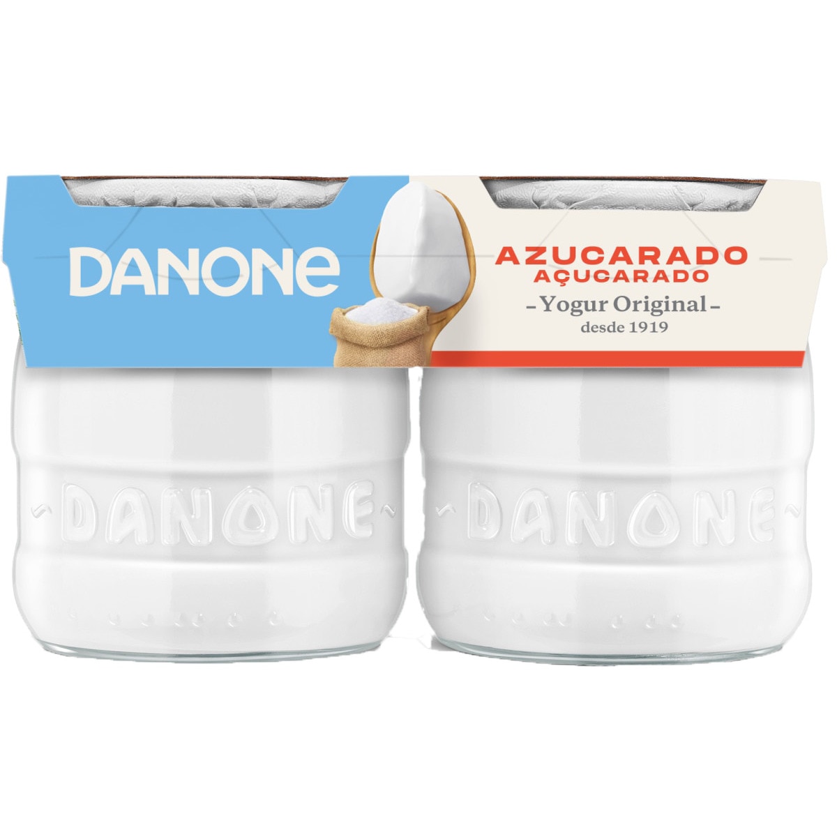 Iogurte Natural Açucarado Pack 2 embalagem 130 g · Danone Original ...