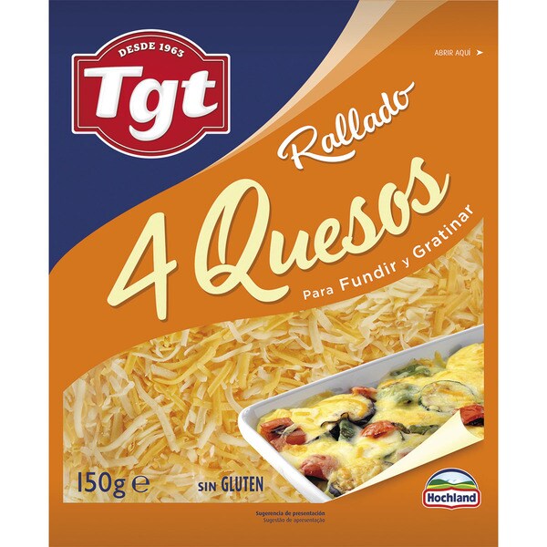 Queso rallado 4 quesos envase 150 g · TGT · Supermercado El Corte ... Queso rallado 4 quesos envase 150 g · TGT · Supermercado El Corte ...