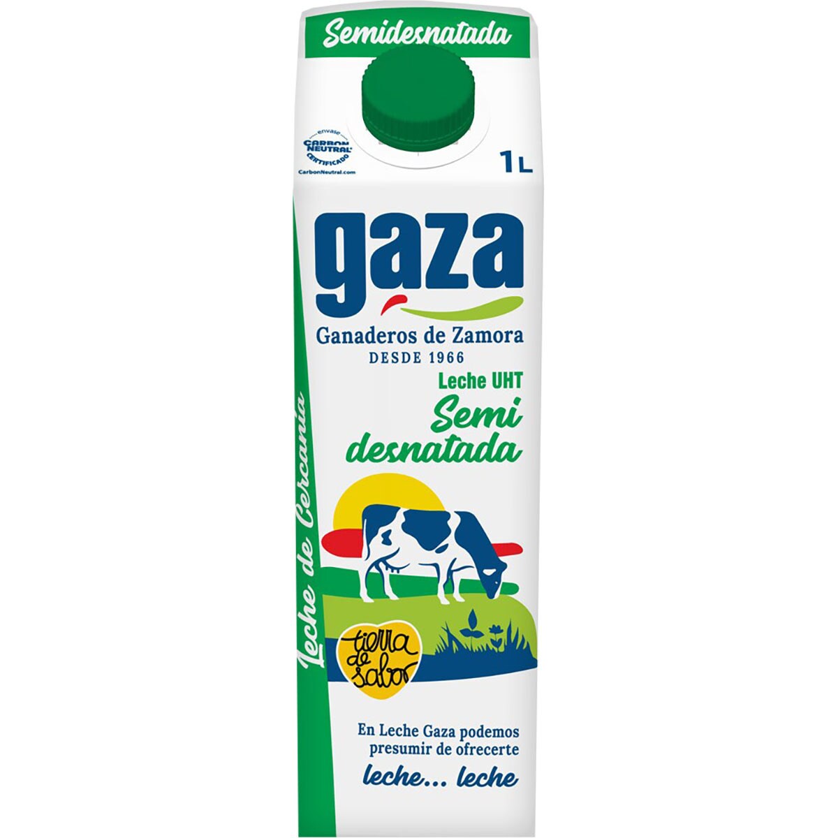 Semi-skimmed UHT milk carton 1 l · GAZA · Supermercado El Corte Inglés