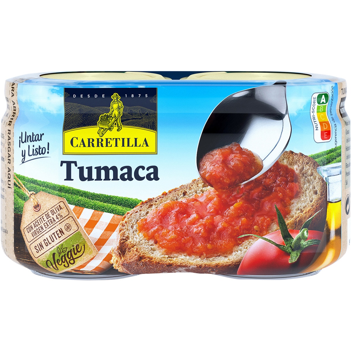 Tumaca natural con aceite de oliva sin gluten pack 2 envase 185 g ...
