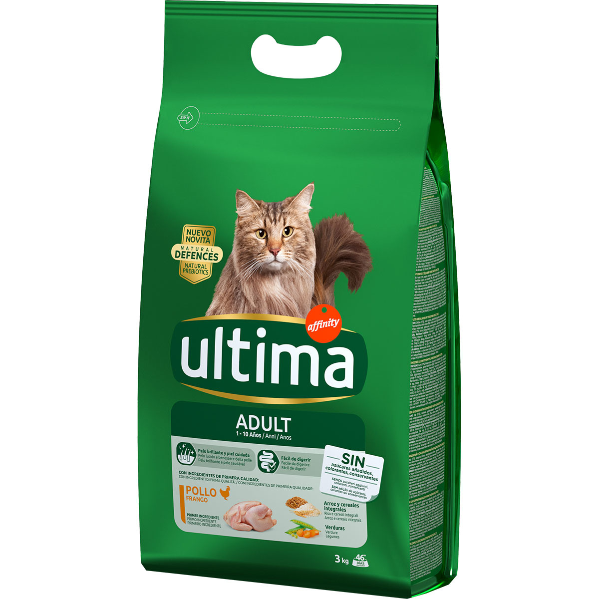 Adult cat food with chicken for adult cats bag 3 kg · ULTIMA ...