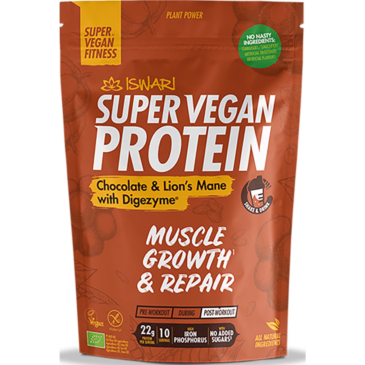 Proteina Vegan Chocolate Lion's embalagem 400 g · Iswari · Supermercado ...