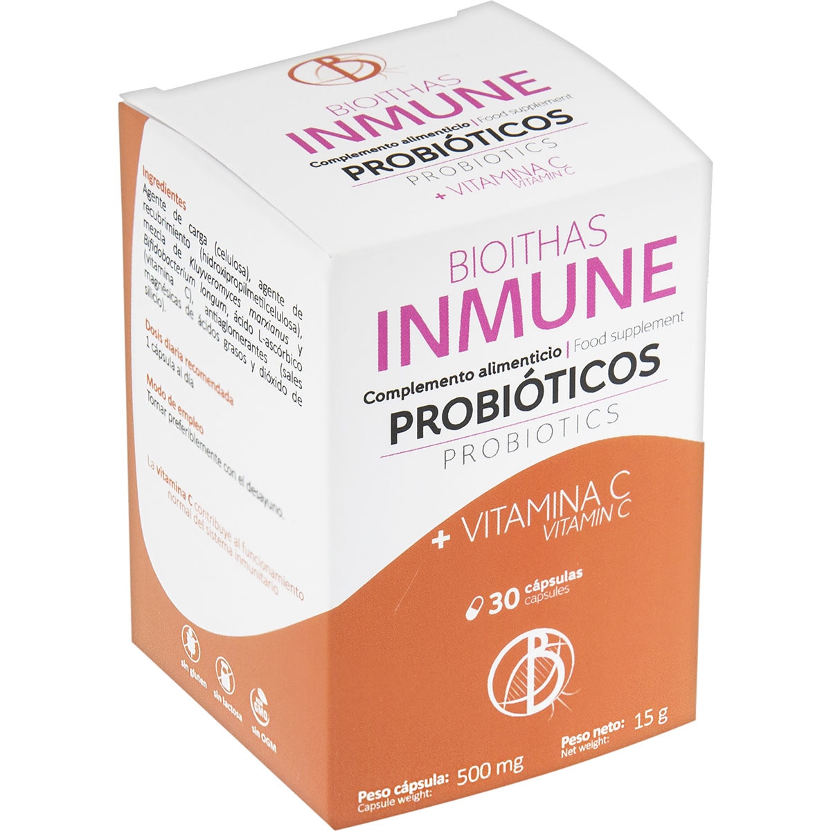 Inmune Probióticos complemento alimenticio con vitamina C bote 30 ...