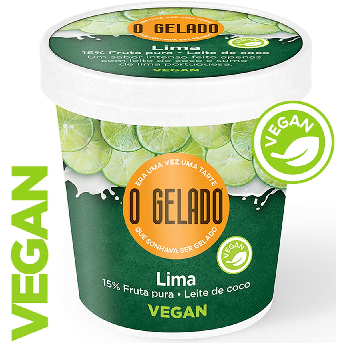 Gelado de Lima 15% com Leite de Coco Vegan embalagem 460 ml · O Gelado ...