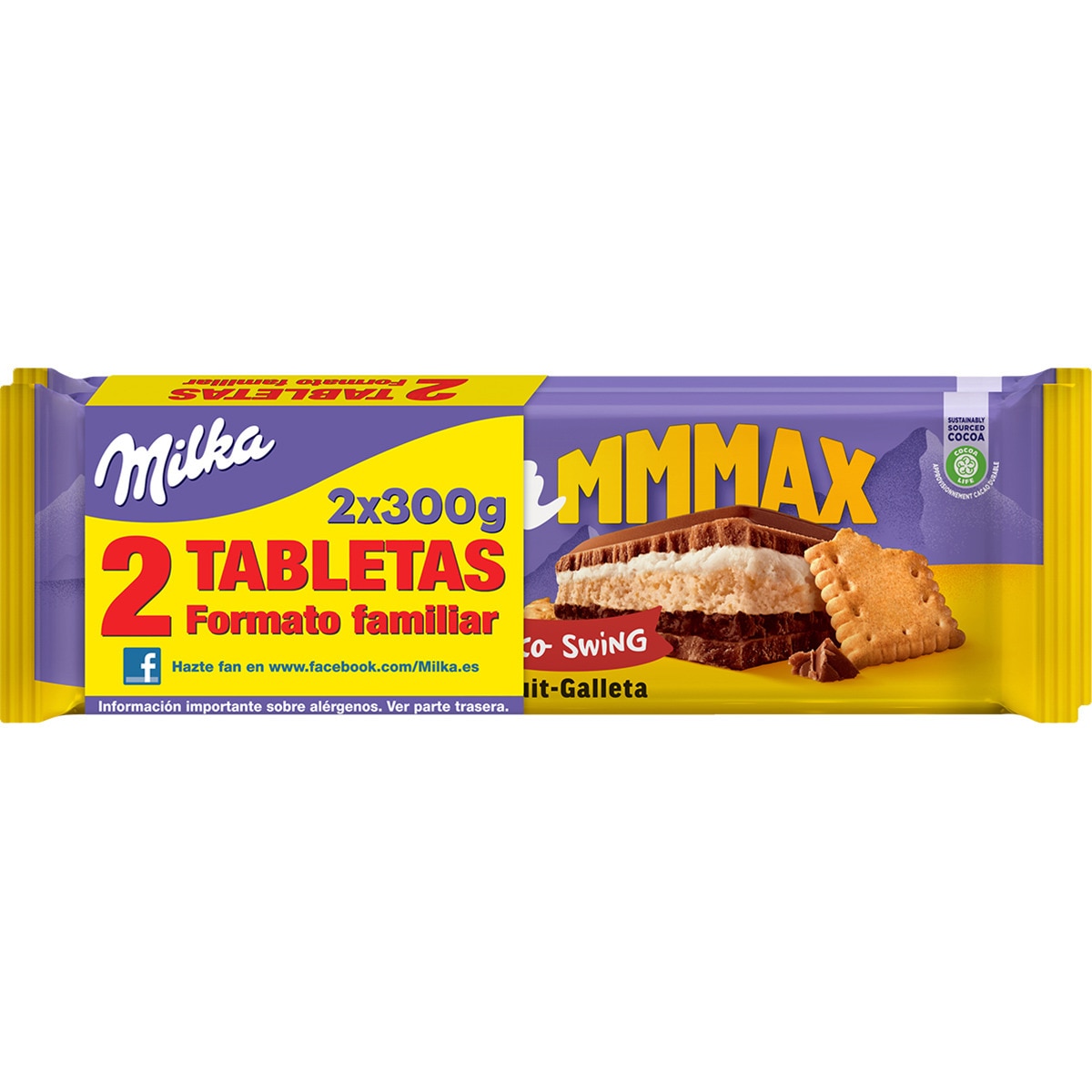 Choco-Swing chocolate con galleta formato familiar pack 2 tableta 300 g ...