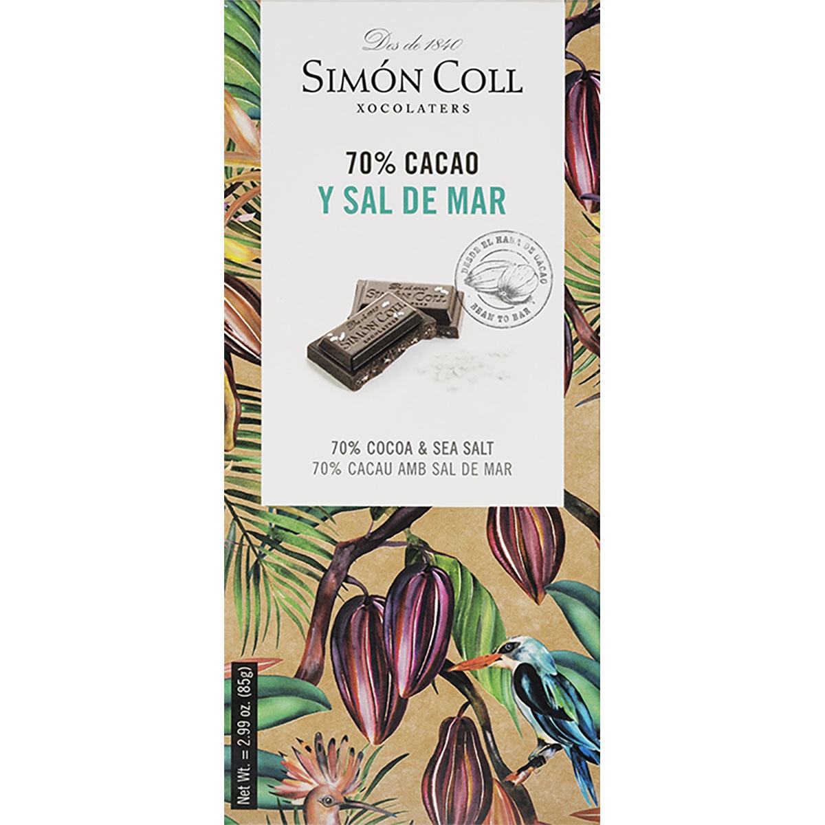 Chocolate negro 70% cacao y sal de mar tableta 85 g · SIMON COLL · Supermercado El Corte Inglés ...