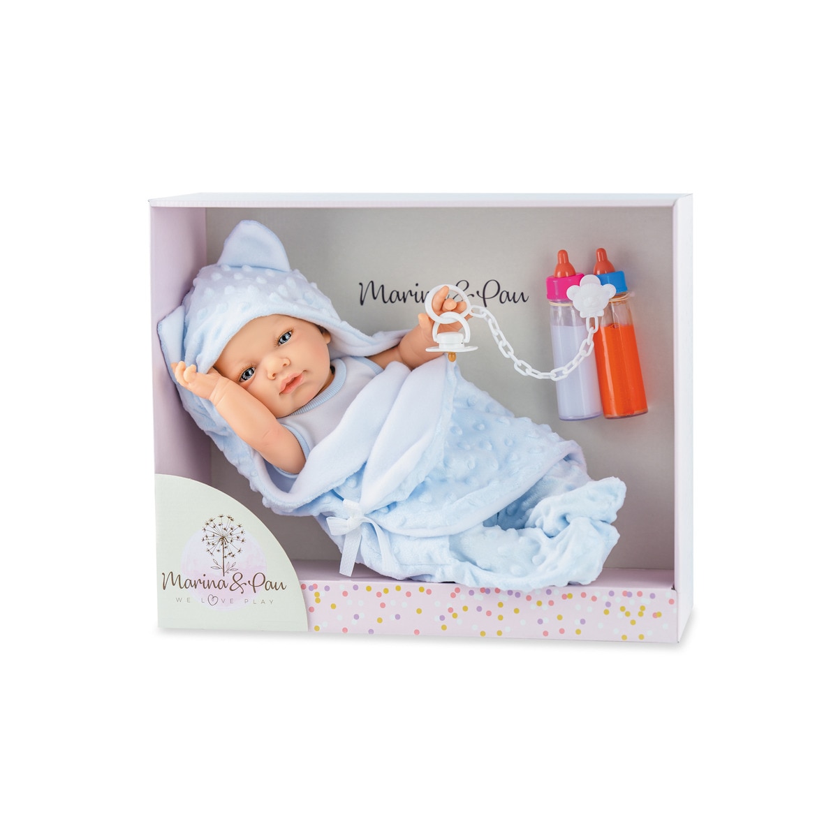 Muñeca bebé Recién Nacido Bath Time Blue Estuche MARINA&PAU