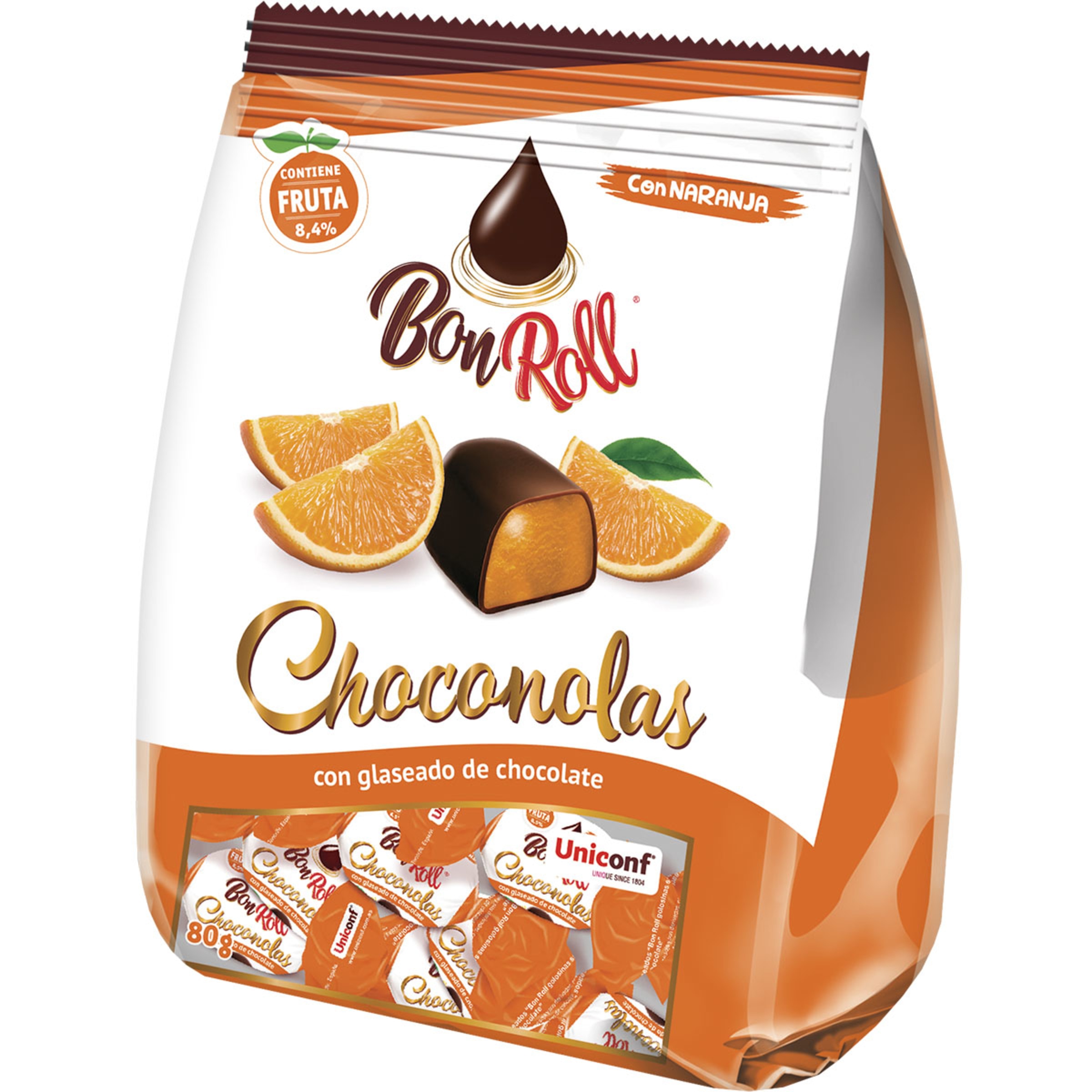 Choconolas de naranja con glaseado de chocolate bolsa 150 g · BON ROLL ...