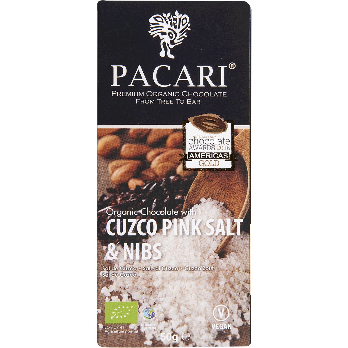 Chocolate Negro com Sal e Nibs embalagem 50 g · Pacari · Supermercado ...