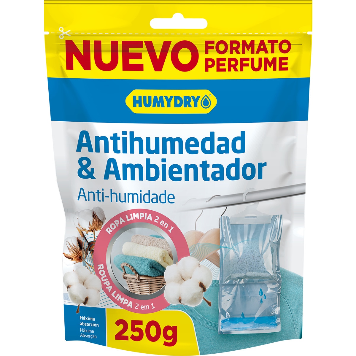 Cabide Anti Humidade & Ambientador Roupa Limpa embalagem 250 g ...