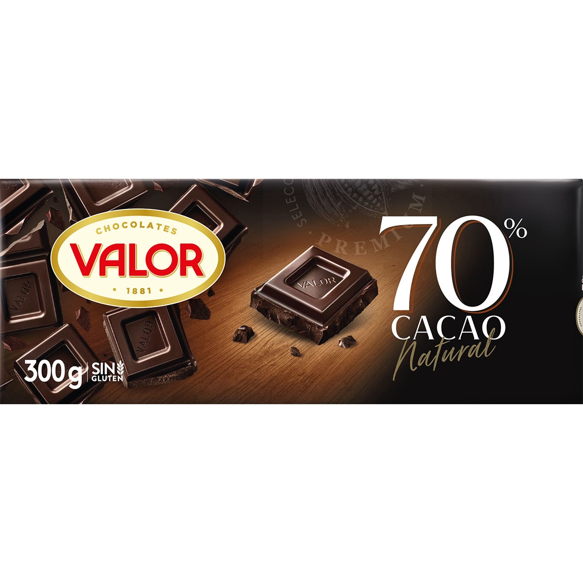 Chocolate negro 70% cacao natural y sin gluten tableta 300 g · VALOR · Supermercado El Corte ...